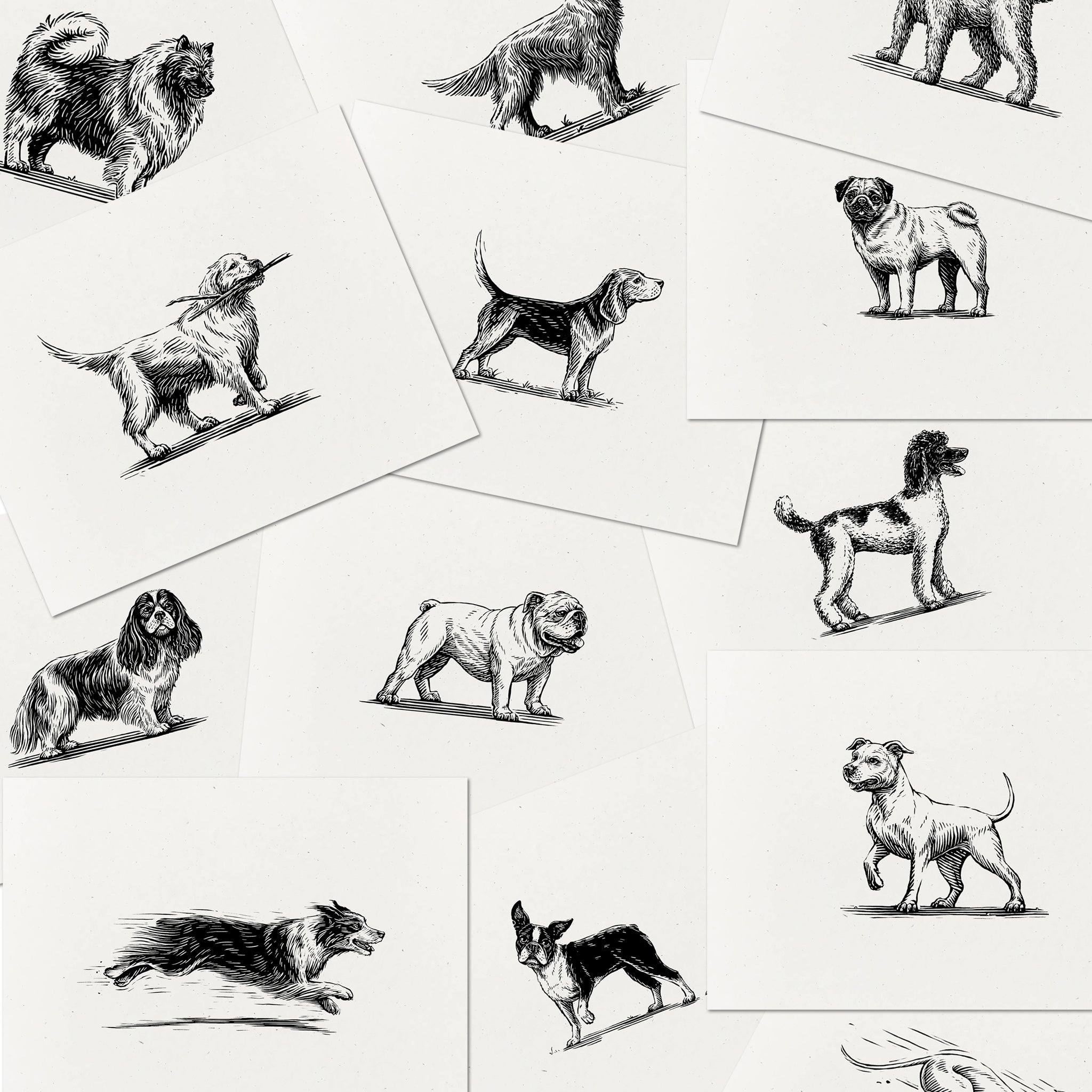 Dog Breed Art Prints | Woodcut Style Dog Wall art by Dylan Goldberger ...