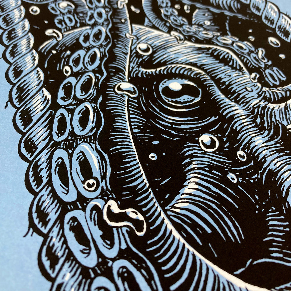 Stormalong and Kraken Art Print | Limited Edition Nautical Art | Wall ...