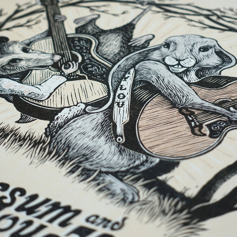 Gram Parsons and Emmylou Harris Art Print | Country Music Woodcut Style ...