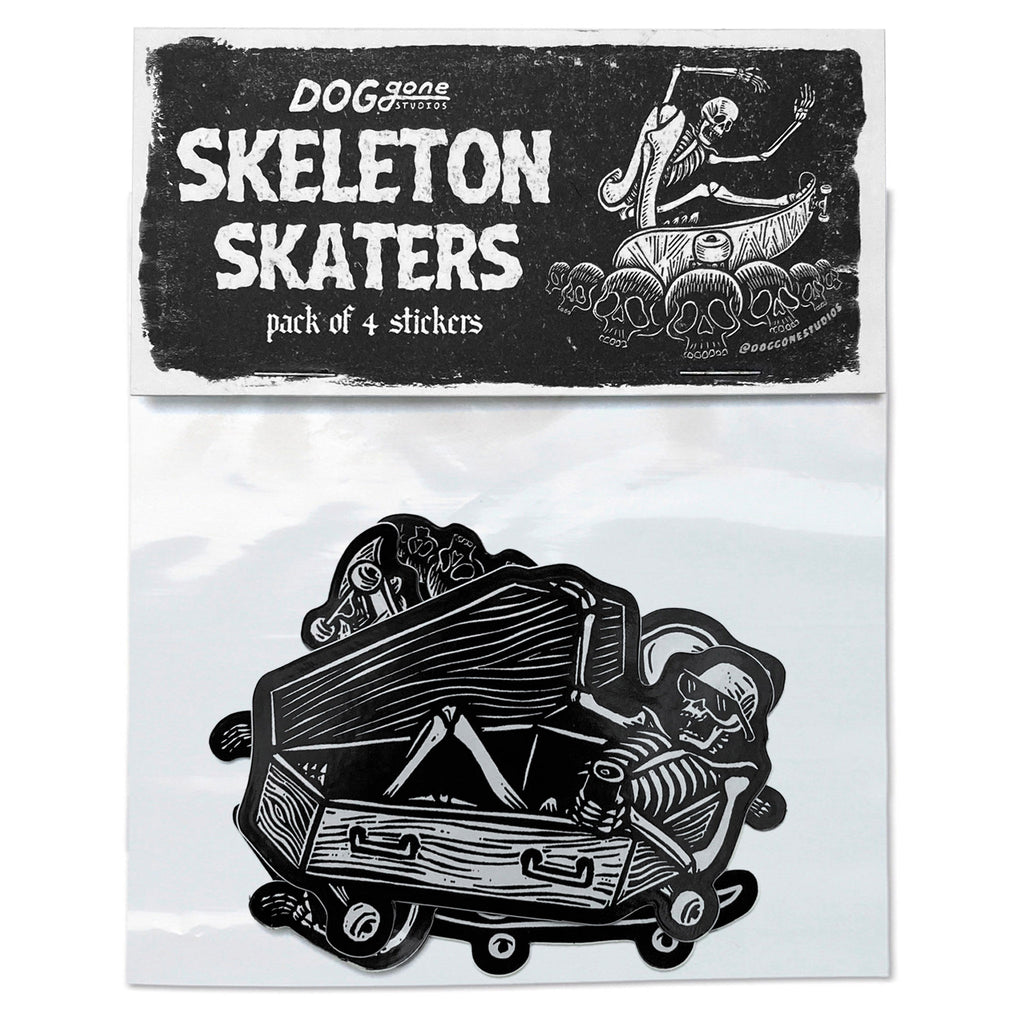 Skeleton Skaters Sticker Pack – Dog Gone Studios